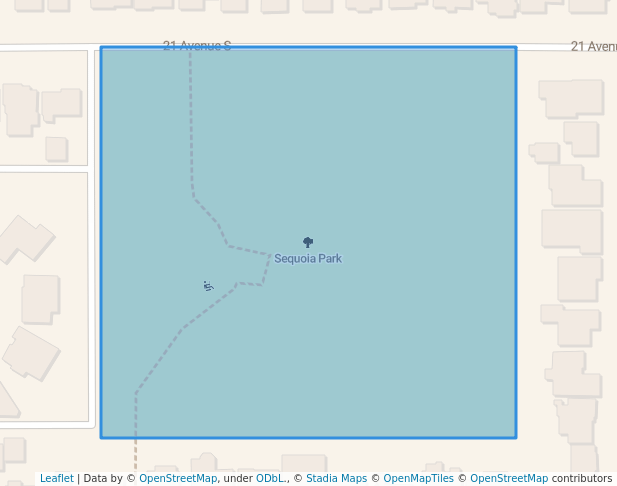 Sequoia Park in Lethbridge | Map and Routes