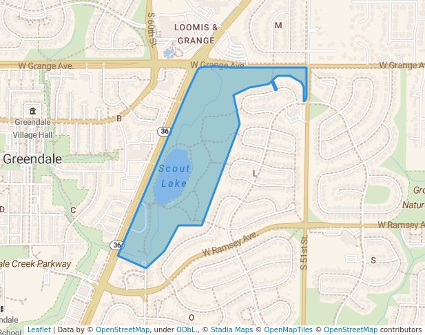Scout Lake Park in Greendale | Map and Routes