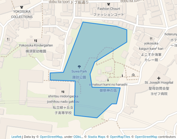 Suwa Park in Yokosuka | Map and Routes