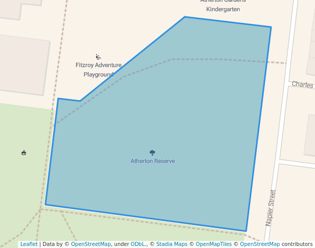 Atherton Reserve in Fitzroy | Map and Routes