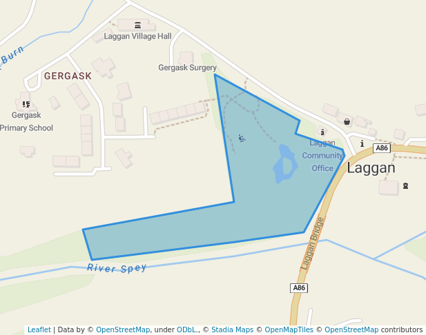 Laggan Pond and Picnic Area in Laggan | Map and Routes