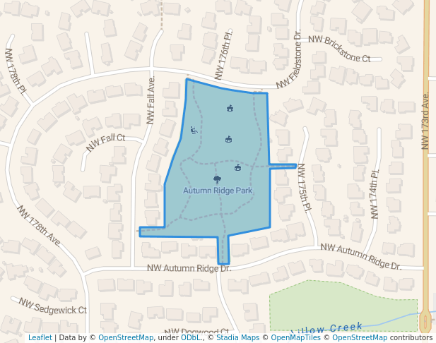 Autumn Ridge Park in Beaverton | Map and Routes