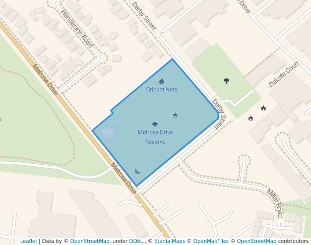 Melrose Drive Reserve in Tullamarine | Map and Routes