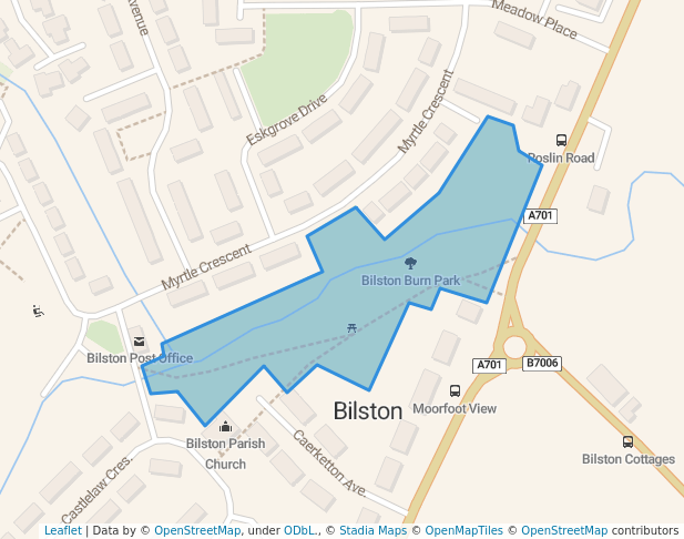Bilston Burn Park in Bilston | Map and Routes