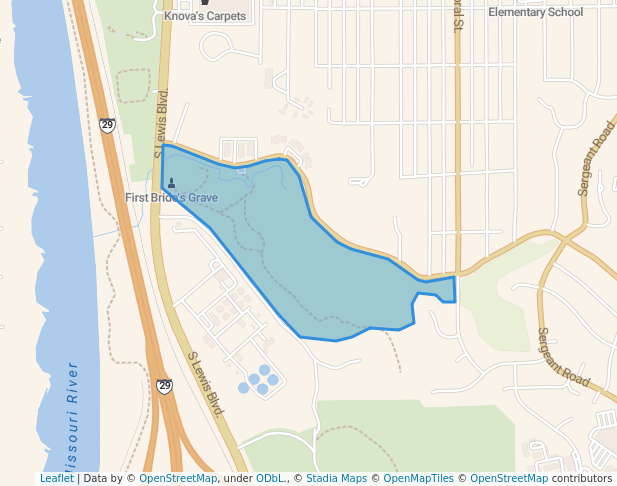 South Ravine Park in Sioux City | Map and Routes
