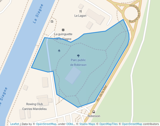 Parc public de Robinson in Mandelieu-la-Napoule | Map and Routes