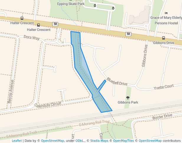 Bluebell Park in Epping | Map and Routes