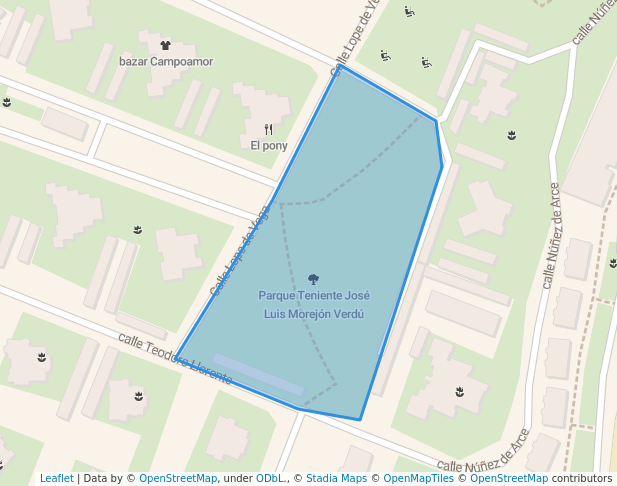 Parque Teniente José Luis Morejón Verdú in Orihuela | Map and Routes