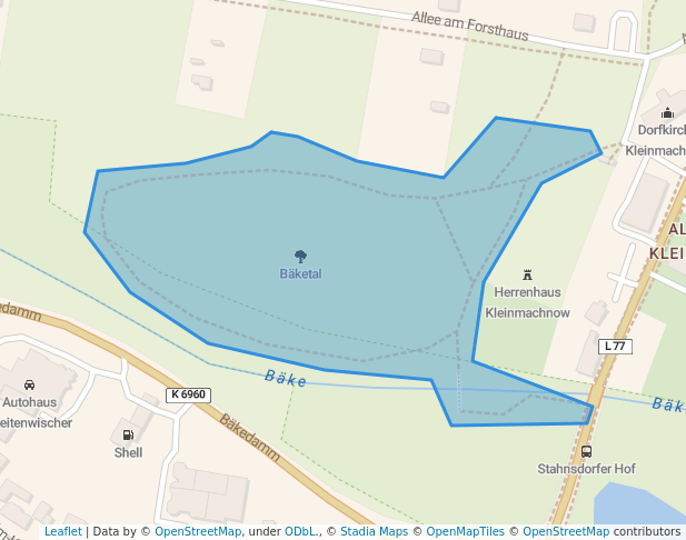 Bäketal in Kleinmachnow | Map and Routes