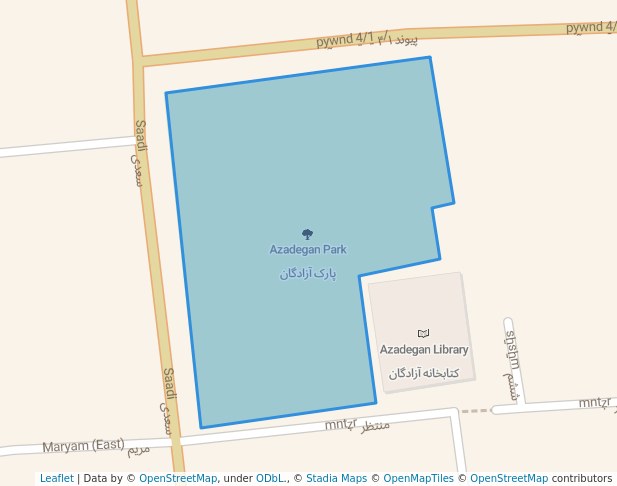 Azadegan Park in Sari | Map and Routes