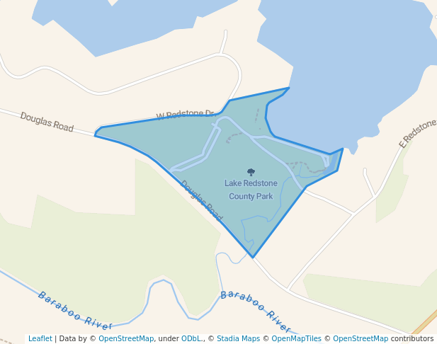 Lake Redstone County Park in La Valle | Map and Routes