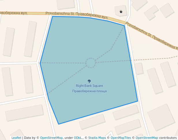 Right Bank Square in Mariupol' | Map and Routes