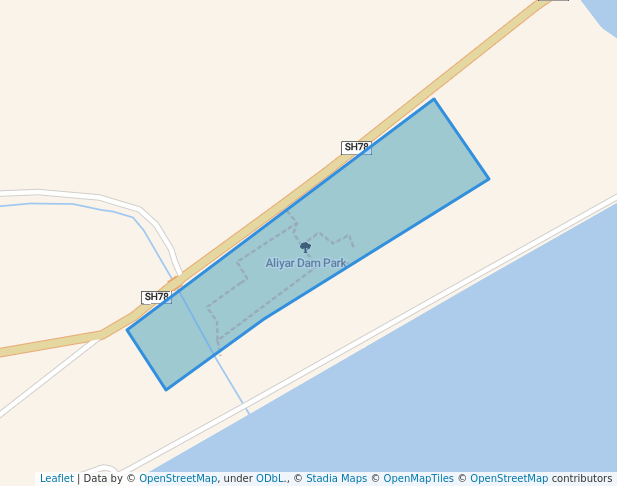 Aliyar Dam Park in Aliyar | Map and Routes