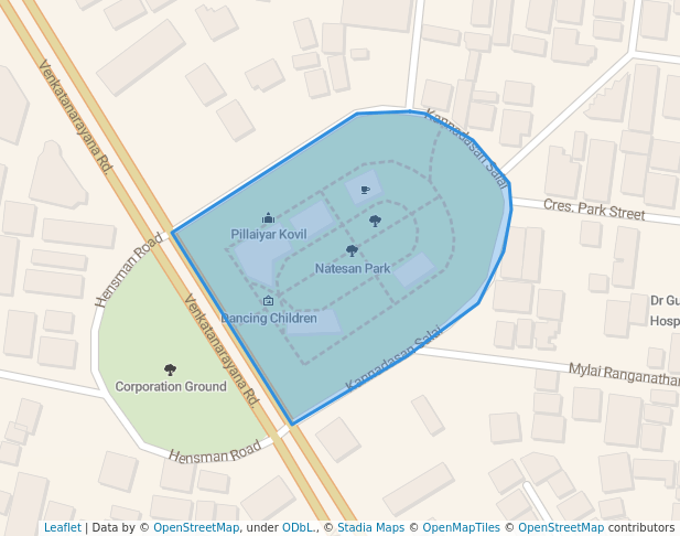 Natesan Park in Chennai | Map and Routes