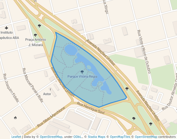 Parque Vitória Régia in Bauru | Map and Routes