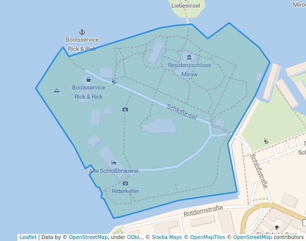 Schlossinsel in Mirow | Map and Routes