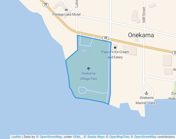 Onekama Village Park in Onekama | Map and Routes