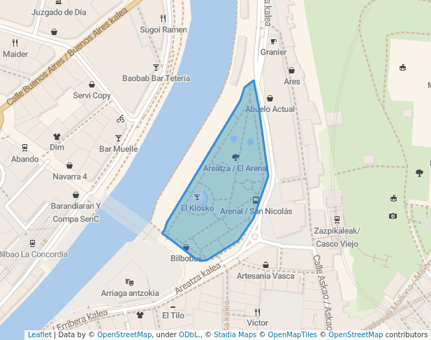 Areatza / El Arenal in Bilbo | Map and Routes