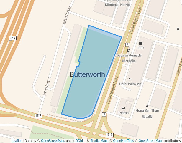 Dataran Pemuda Merdeka in Butterworth | Map and Routes