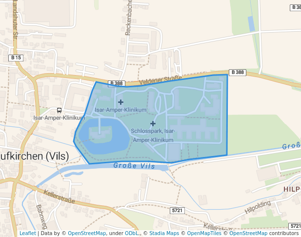 Schlosspark, Isar-Amper-Klinikum in Taufkirchen (Vils) | Map and Routes