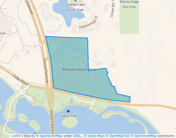 Ruthven Nature Area in Ann Arbor | Map and Routes