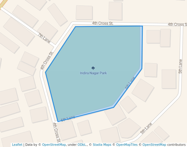 Indira Nagar Park in Chennai | Map and Routes