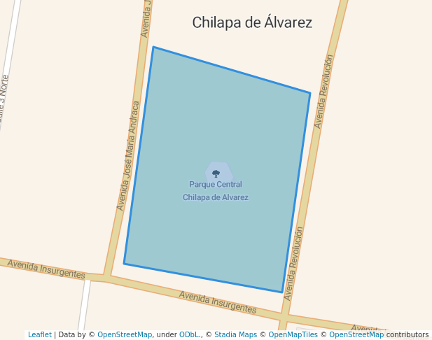 Parque Central Chilapa de Alvarez in Chilapa de Álvarez | Map and Routes