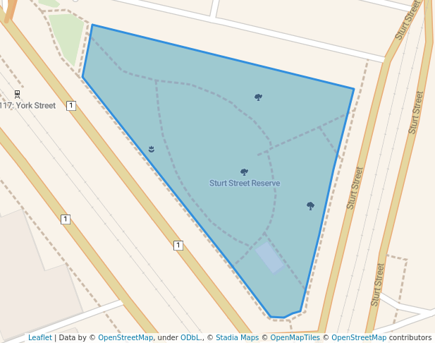 Sturt Street Reserve in Southbank | Map and Routes