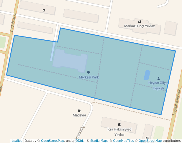 Mərkəzi Park in Yevlakh | Map and Routes