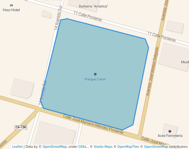 Parque Colon in Santa Ana | Map and Routes