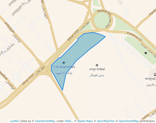 1100 Shahid Park in Kazerun | Map and Routes