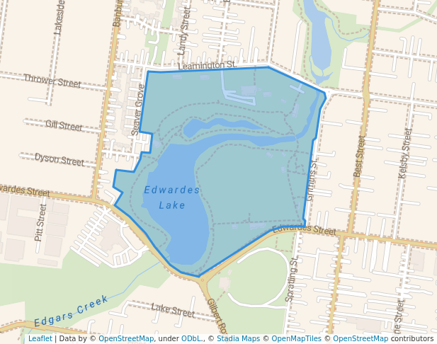 Edwardes Lake Park in Reservoir | Map and Routes