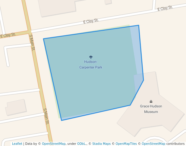 Hudson-Carpenter Park in Ukiah | Map and Routes