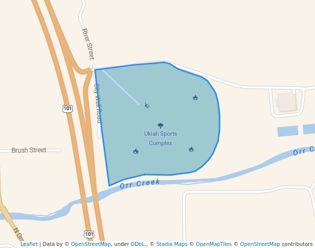 Ukiah Sports Complex in Ukiah | Map and Routes