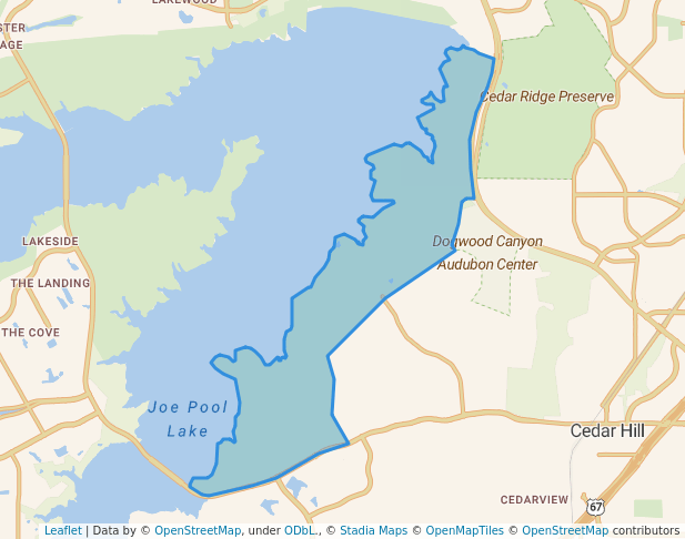 Cedar Hill State Park in Cedar Hill | Map and Routes