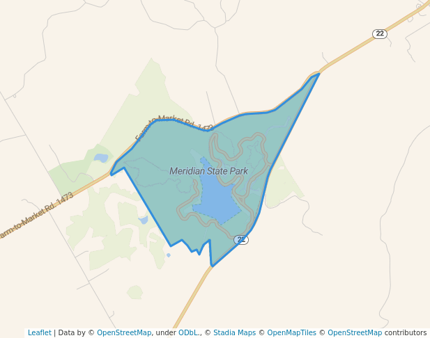 Meridian State Park in Meridian | Map and Routes