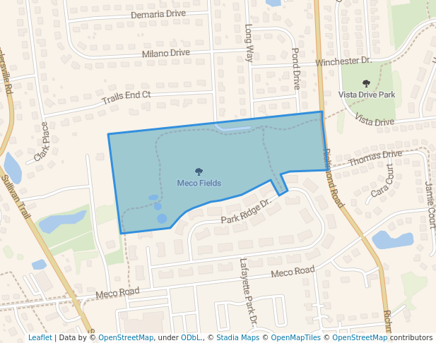 Meco Fields in Easton | Map and Routes