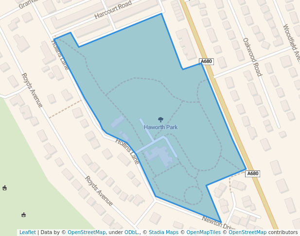 Haworth Park in Accrington | Map and Routes