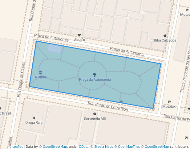 Praça da Autonomia in Três Rios | Map and Routes