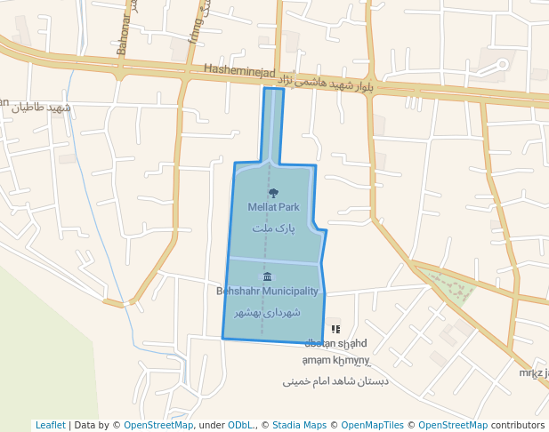 Mellat Park in Behshahr | Map and Routes