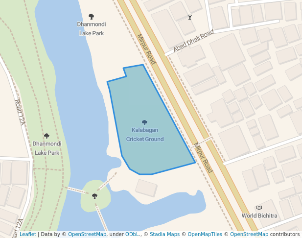 Kalabagan Cricket Ground in Dhaka | Map and Routes