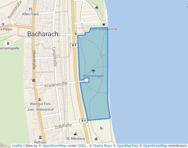 Rheinanlagen in Bacharach | Map and Routes