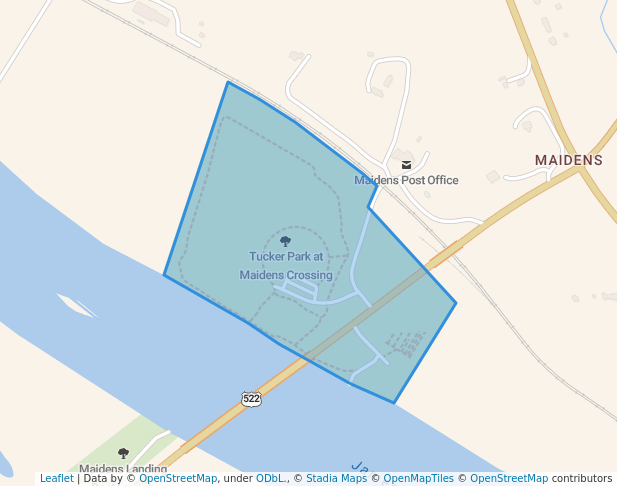 Tucker Park at Maidens Crossing in Maidens | Map and Routes