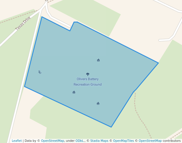 Olivers Battery Recreation Ground in Winchester | Map and Routes