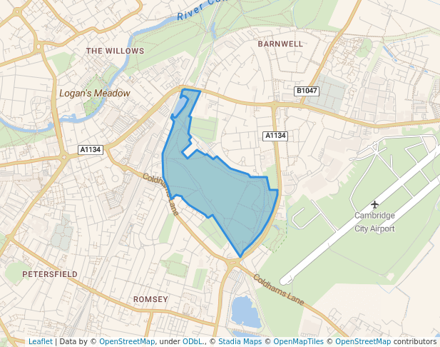 Coldham's Common in Cambridge | Map and Routes