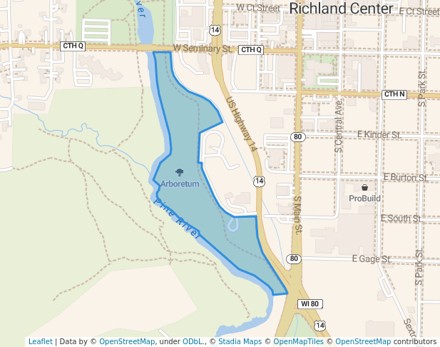 Arboretum in Richland Center | Map and Routes