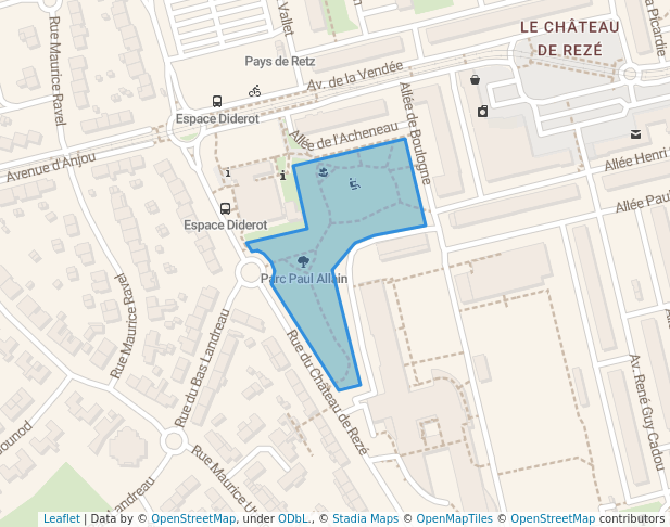 Parc Paul Allain in Rezé | Map and Routes