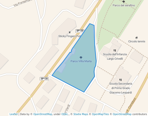 Parco Villa Marta in Sarnano | Map and Routes