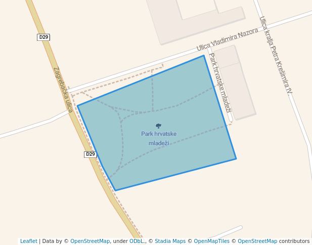 Park hrvatske mladeži in Zlatar | Map and Routes