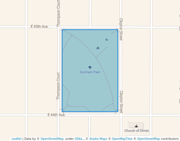 Dunham Park in Denver | Map and Routes